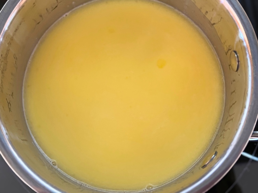 Melted butter in warm milk – Sourdough and Such